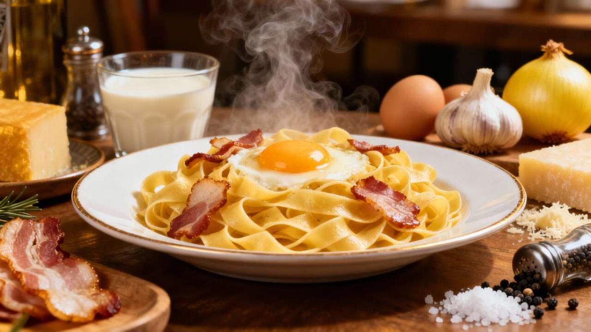 Pâtes aux lardons : recette facile et savoureuse